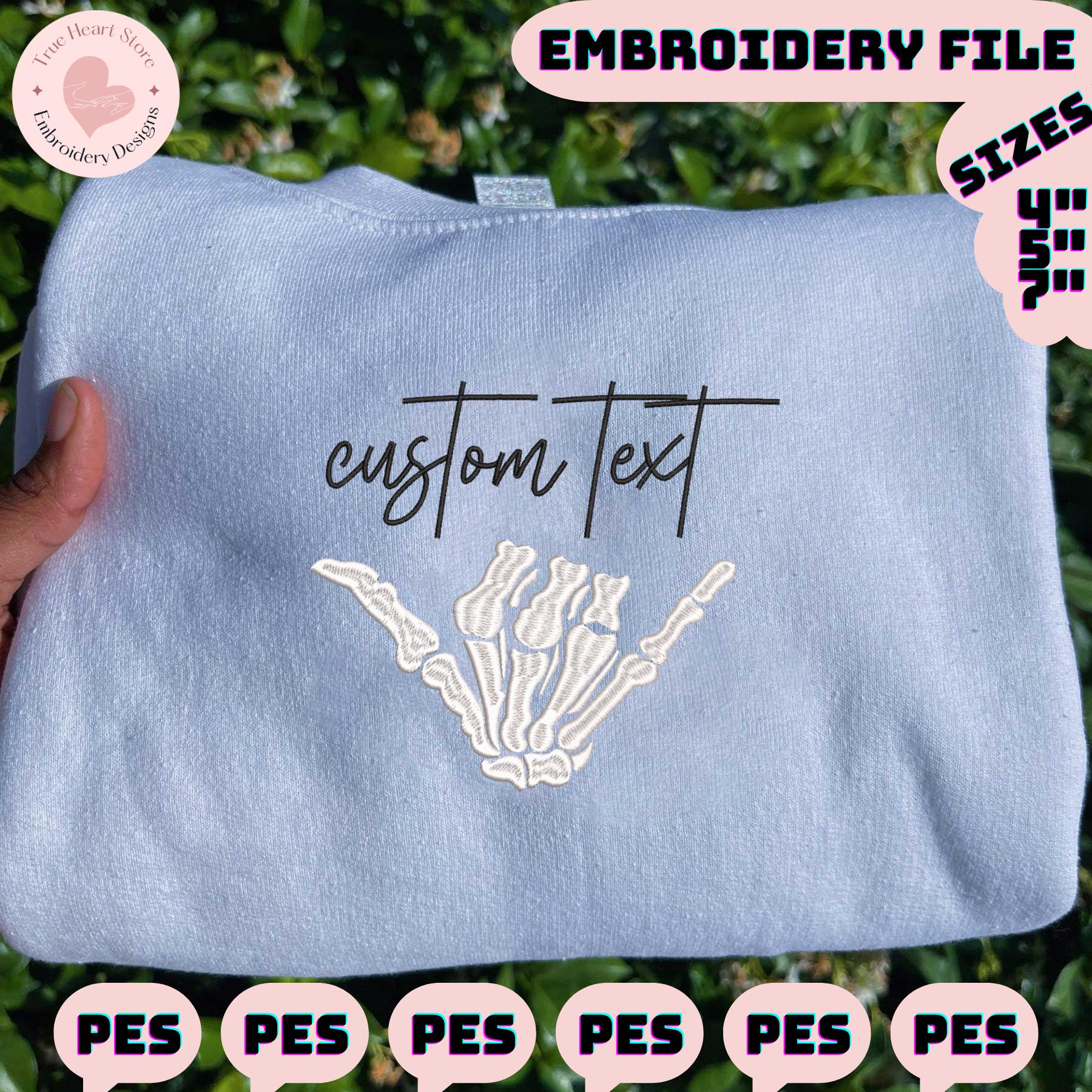 Skeleton Hand Embroidery Design, Customized Halloween Embroi | Inspire ...