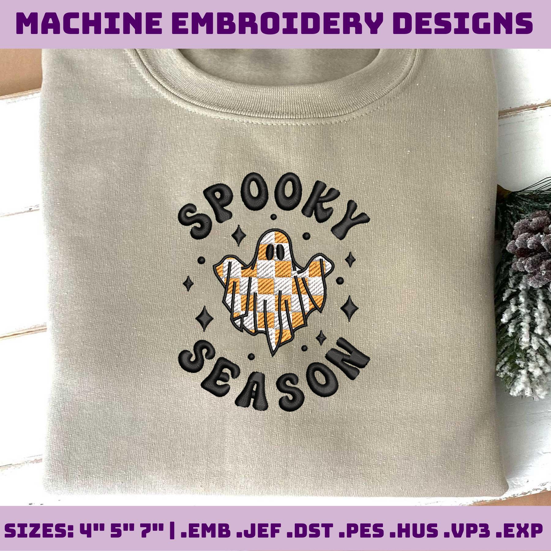 Spooky Season Embroidery Design, Retro Spooky Embroidery Des | Inspire ...