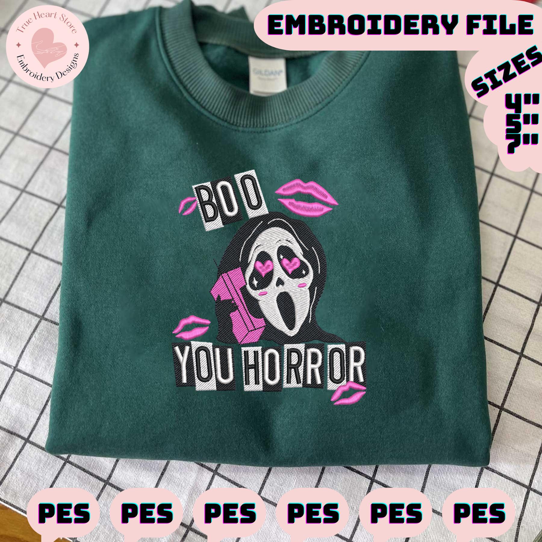 Boo You Horror Embroidery Design, Face Ghost Embroidery Mach | Inspire ...
