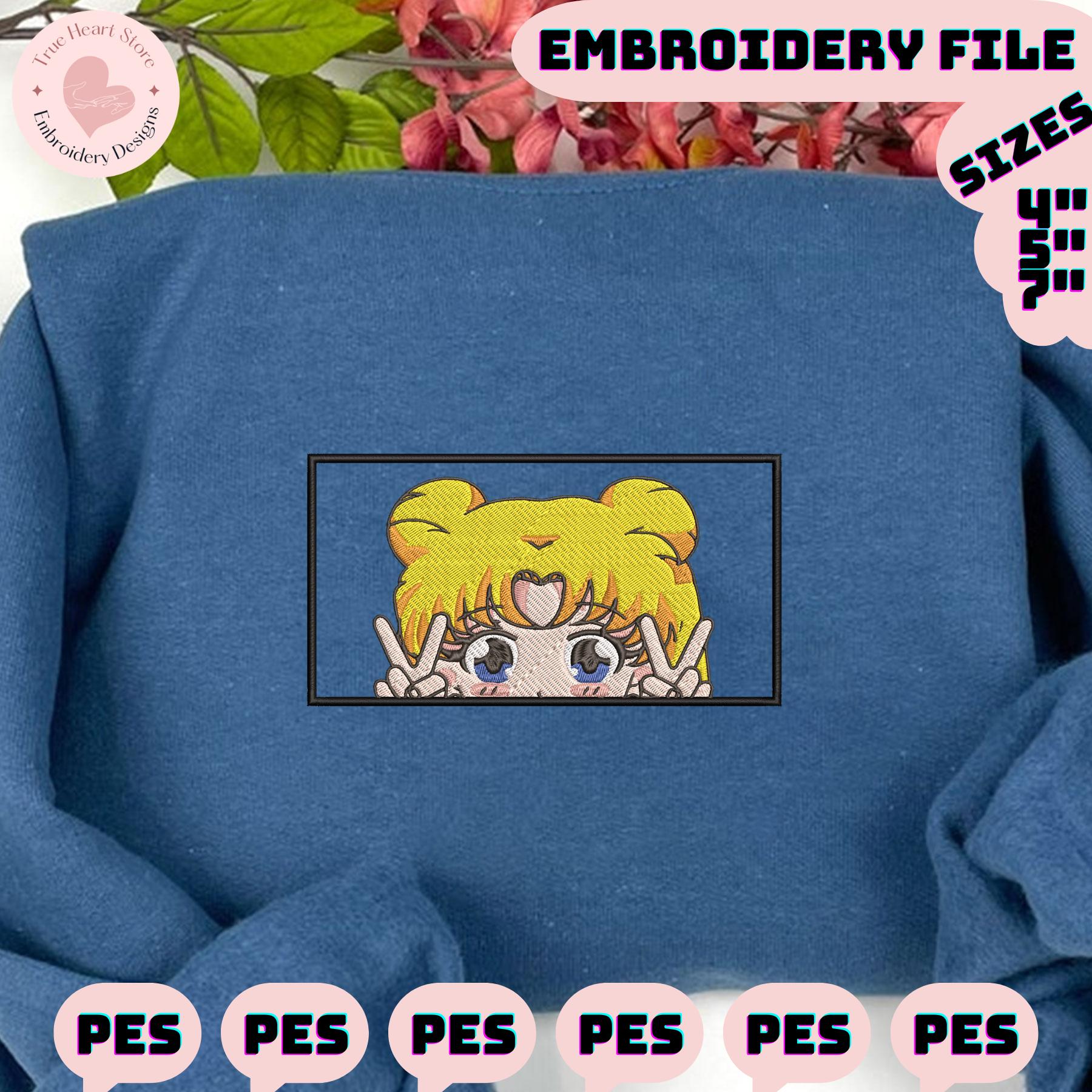 Cute Girl Anime Embroidery Designs, Inspired Anime Embroider - Inspire ...