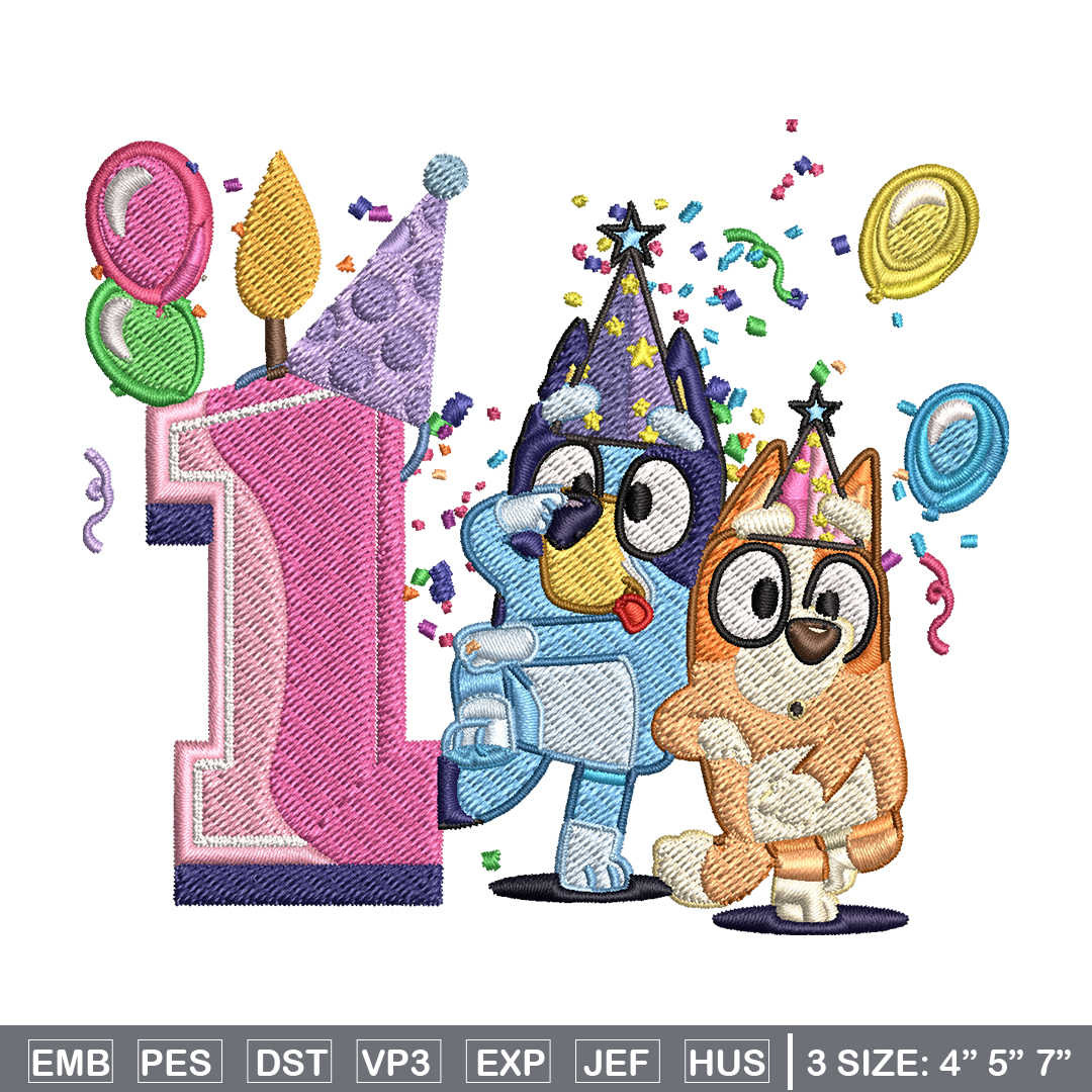 Bluey bingo 1st birthday Embroidery, Bluey birthday Embroide | Inspire ...