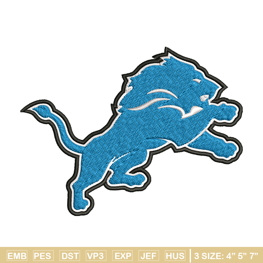 Detroit Lions logo Embroidery, NFL Embroidery, Sport embroid | Inspire ...