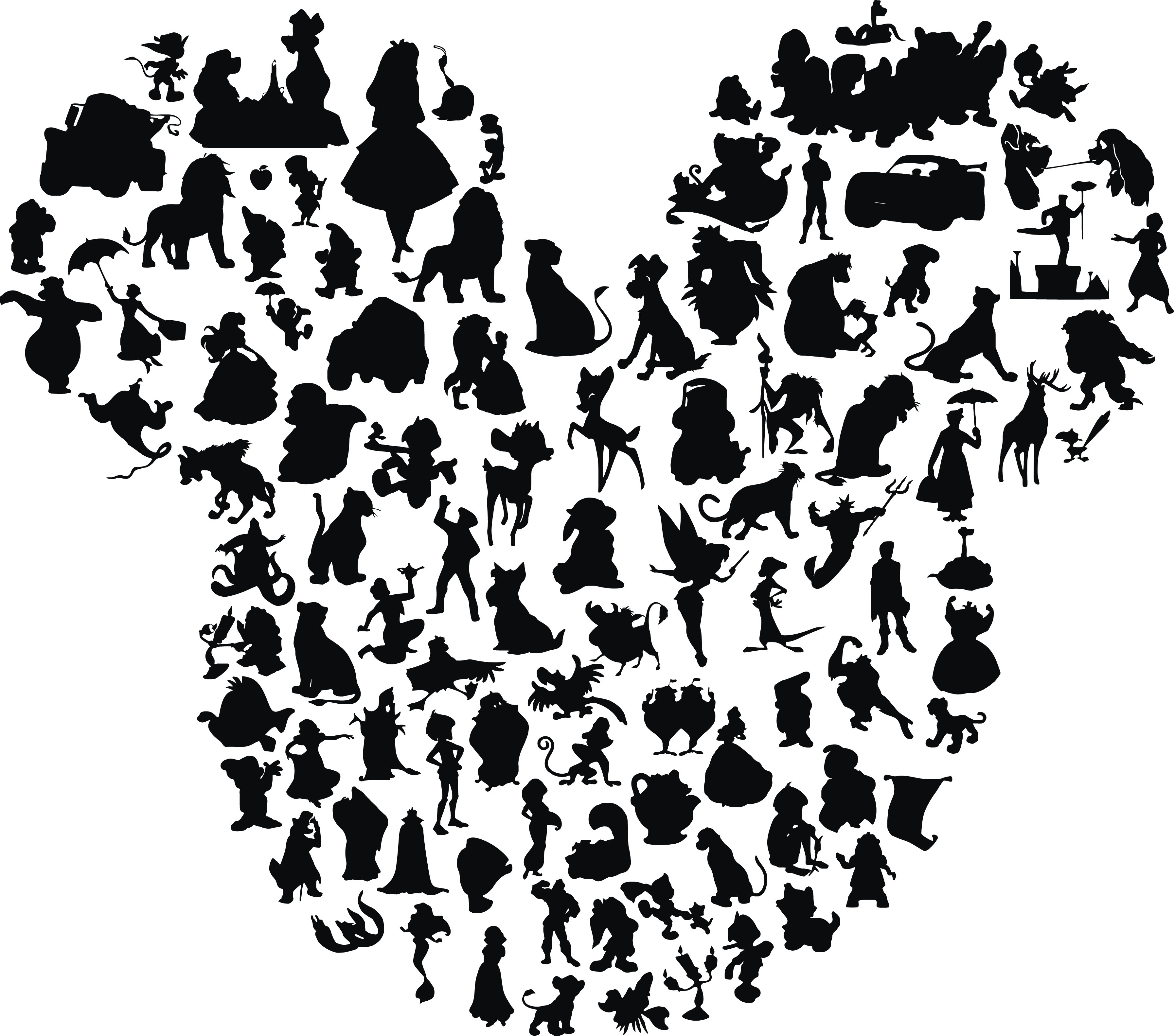 Mickey Mouse silhouette Png, Cartoon character Svg, Animal K | Inspire ...