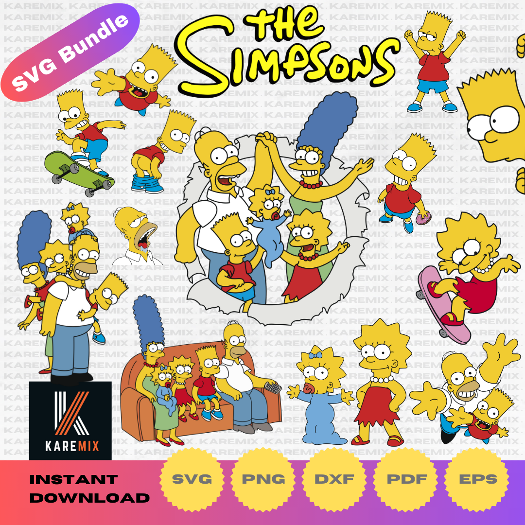 Simpsons clipart bundle, The Simpsons SVG cutting files for - Inspire ...