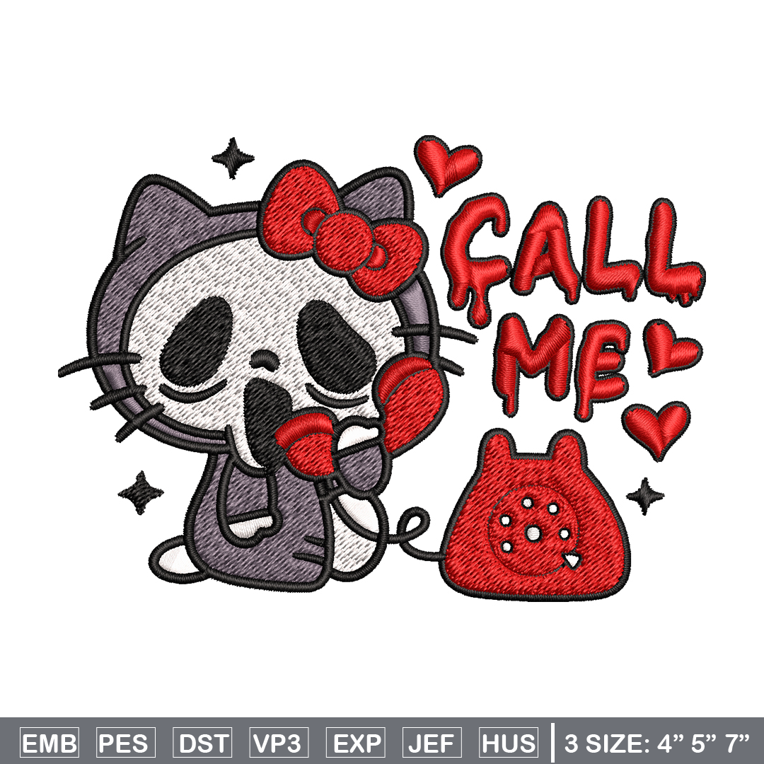 Call Me Scream Hello Kitty Embroidery design, Hallokitty Emb | Inspire ...