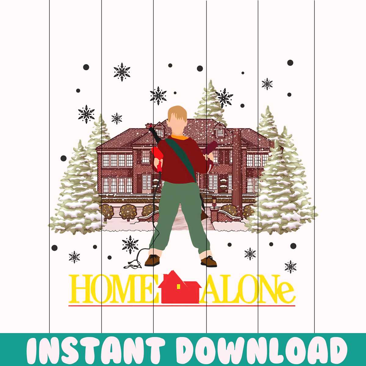 Retro 90s McCallister Home Security Home Alone PNG File | Inspire Uplift