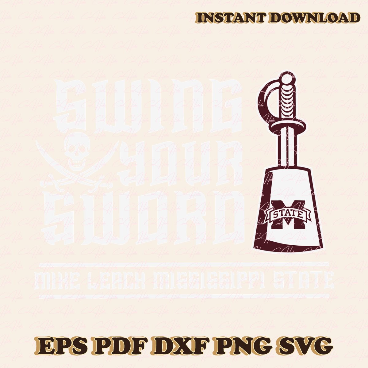 Vintage Swing Your Sword Mike Leach SVG Cutting File - Inspire Uplift