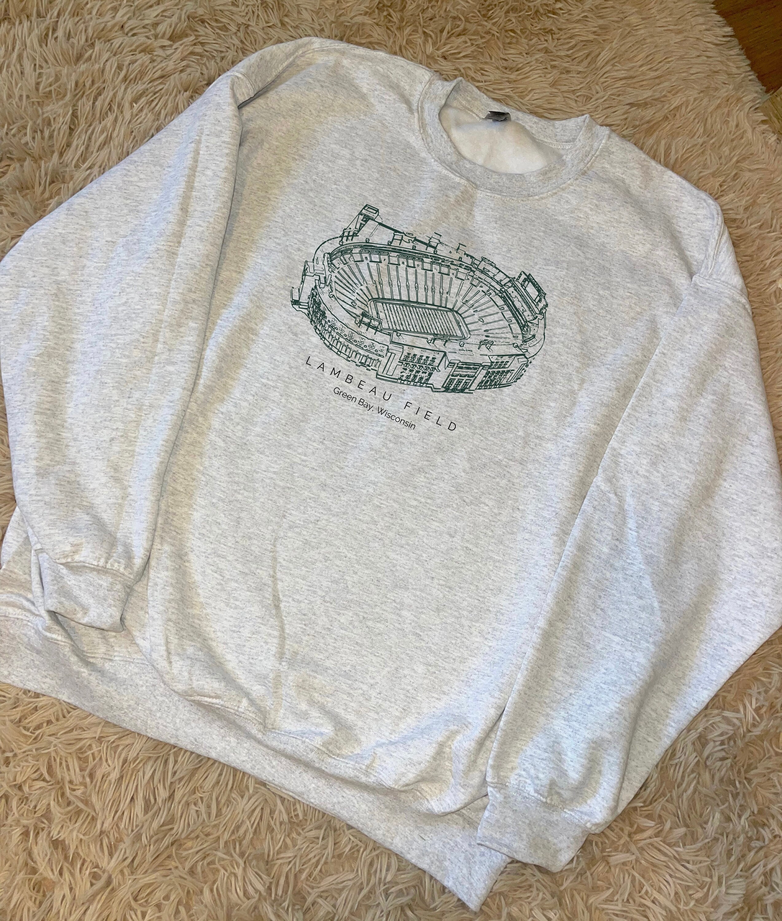 Vintage Lambeau Field Green Bay Inspired Stadium Sweatshirt - Inspire ...