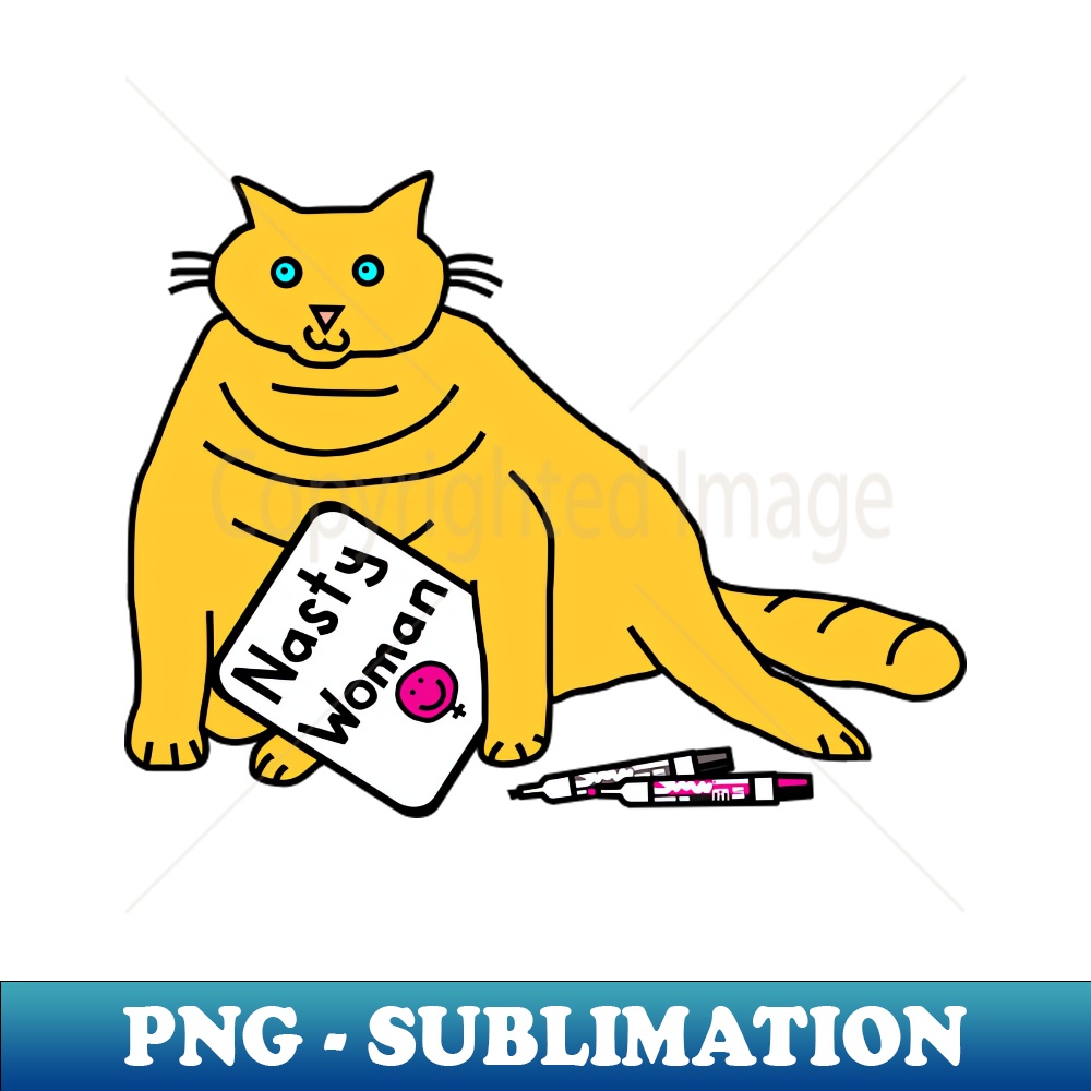 Small Cat writes Nasty Woman Sign - Decorative Sublimation P | Inspire ...