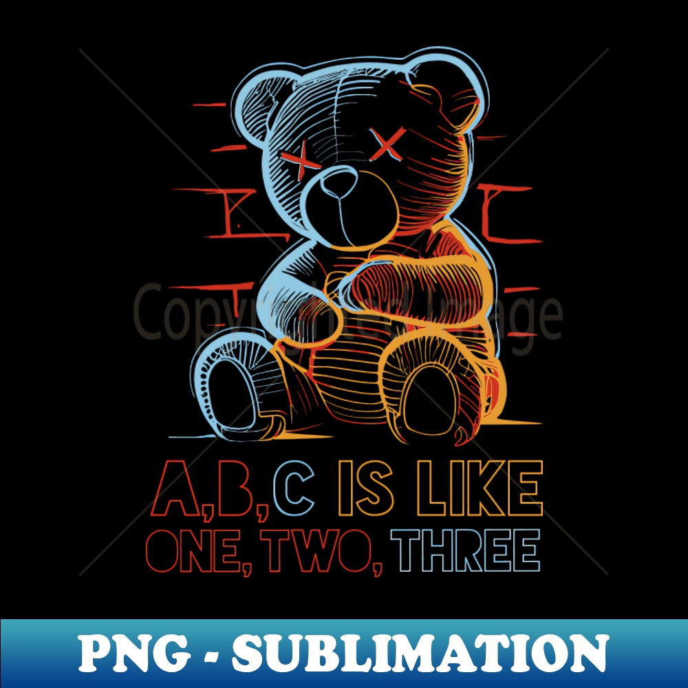 NEON TEDDY BEAR - Artistic Sublimation Digital File - Add a - Inspire ...