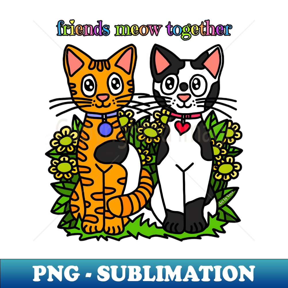 Two Kitty Friends - PNG Transparent Sublimation Design - Per | Inspire ...