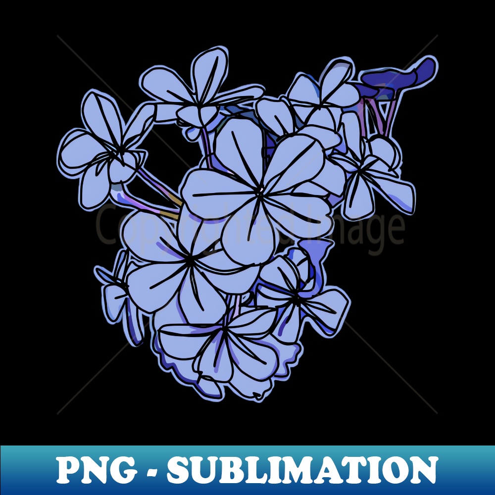 Little Blue Flowers Line Drawing - Artistic Sublimation Digi | Inspire ...