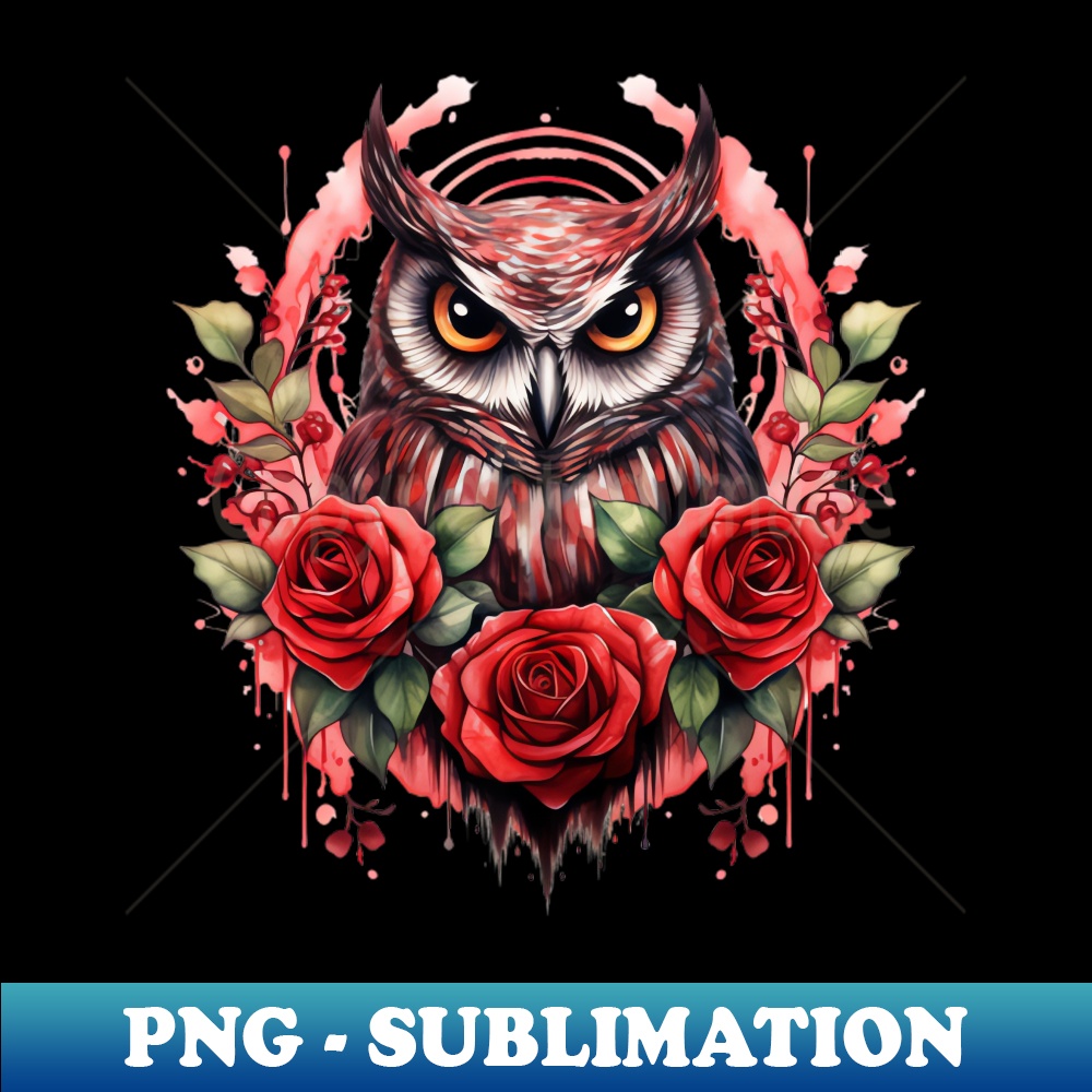 Gothic Owl Wild Forest Animals Roses - High-Resolution PNG S | Inspire ...