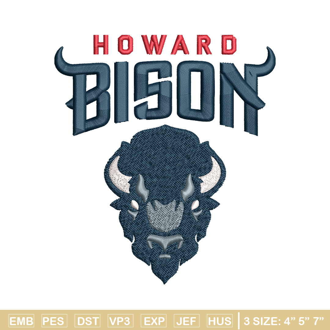 Howard Bison embroidery design, Howard Bison embroidery, log | Inspire ...