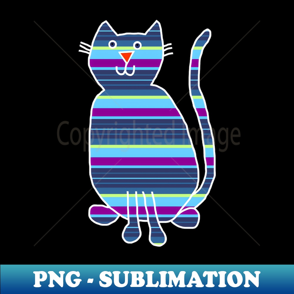 Cat Stripes Blue - PNG Transparent Sublimation File - Bring | Inspire ...