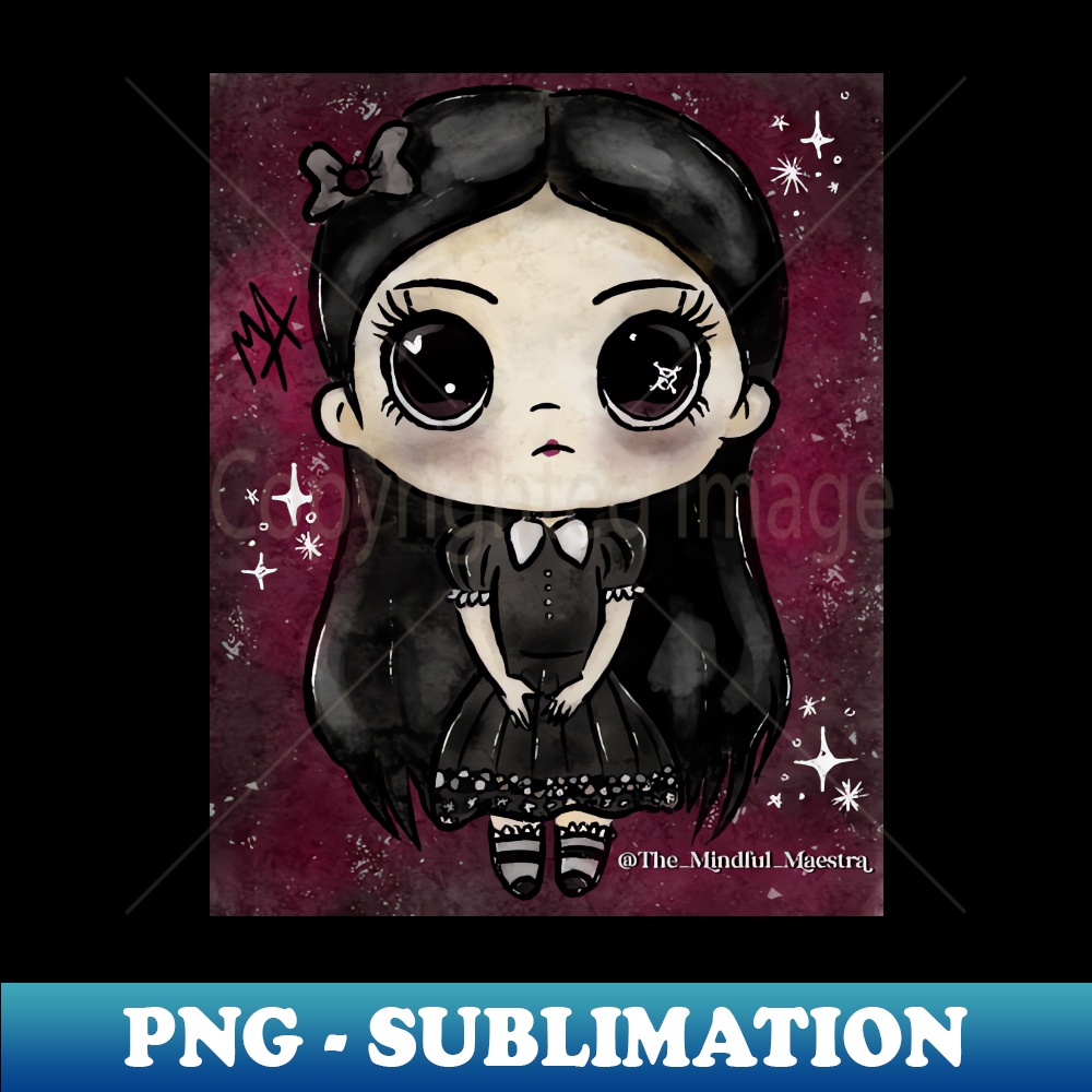 Chibi Wednesday Addams design available without background - | Inspire ...