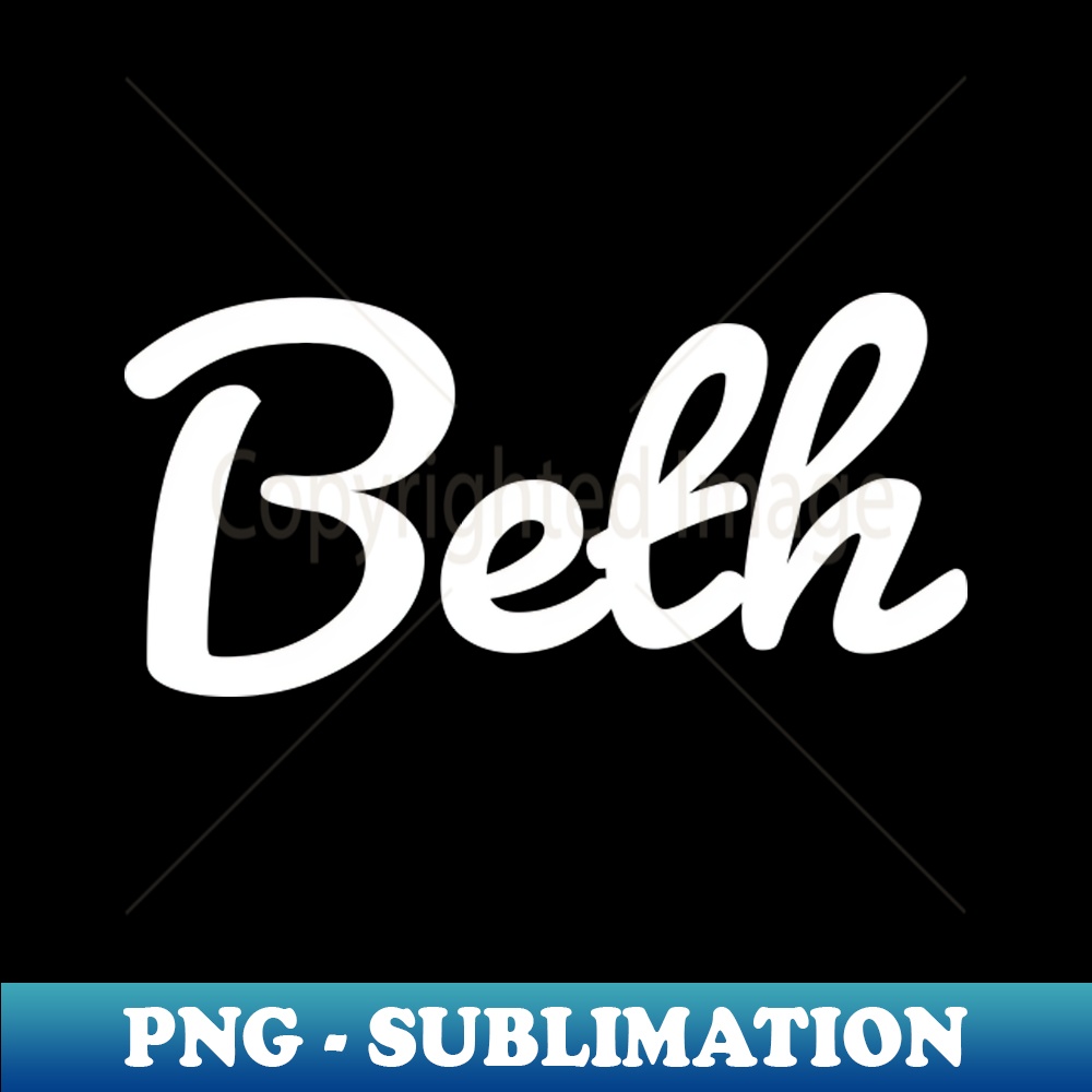 Beth Typography White Cursive Script - Premium Sublimation D | Inspire ...