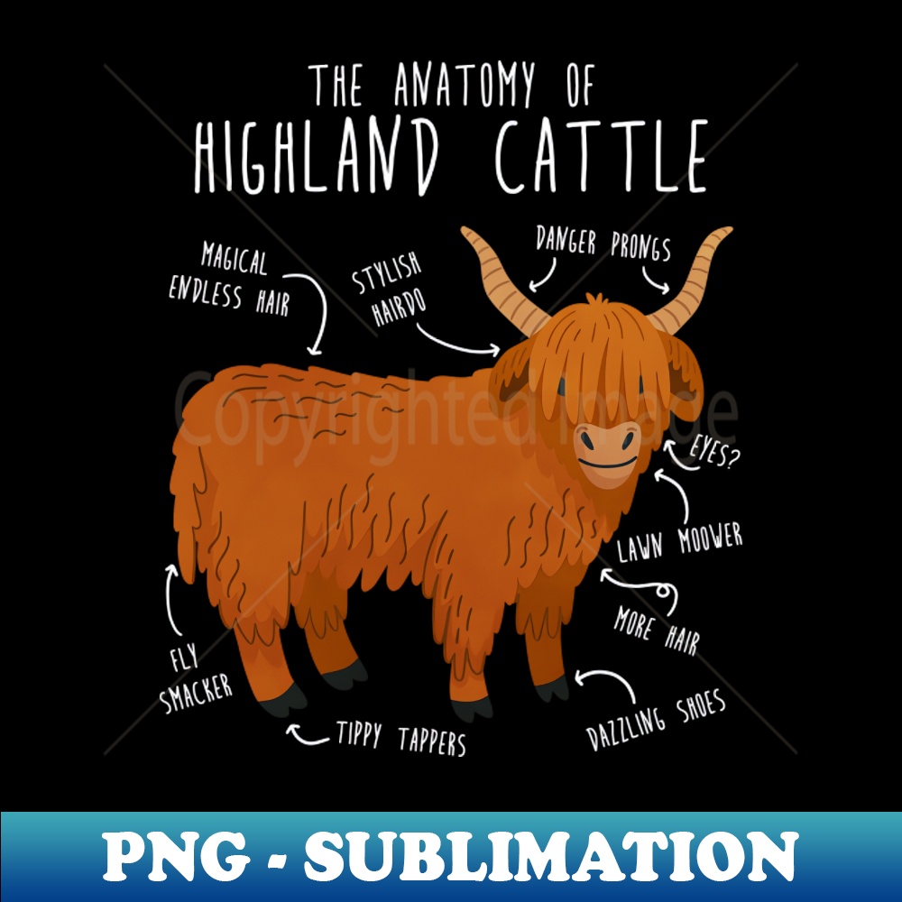 Highland Cow Anatomy - Exclusive Sublimation Digital File - - Inspire ...
