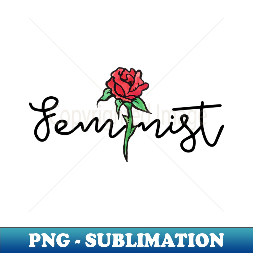 Feminist red rose - Sublimation-Ready PNG File - Create with | Inspire Uplift