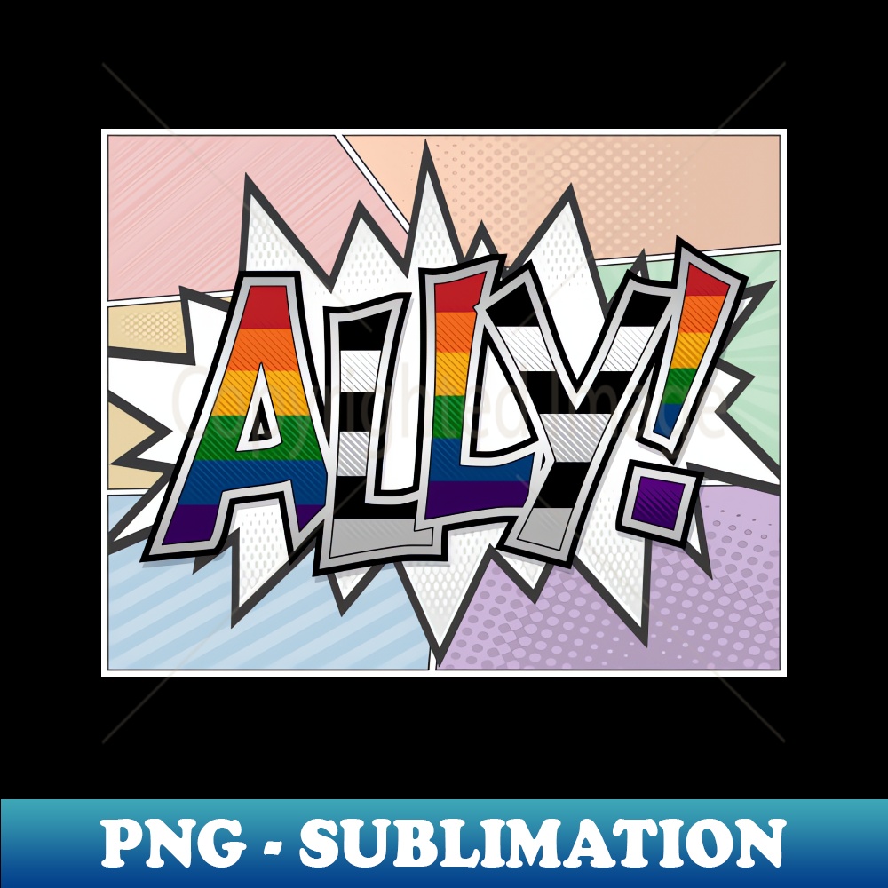 Halftone LGBT Ally Pride Typography with Flag Background - D | Inspire ...