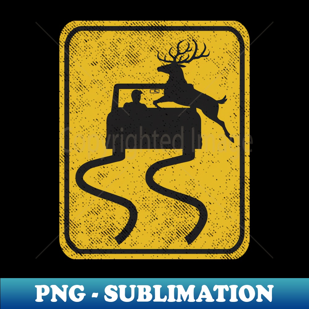 Swerving Car Meets Deer Crossing Vintage Road Sign - Stylish | Inspire ...