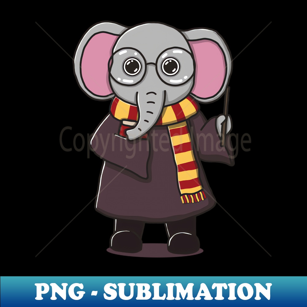 Cute Elephant In Wizard Costume - High-Resolution PNG Sublim | Inspire ...
