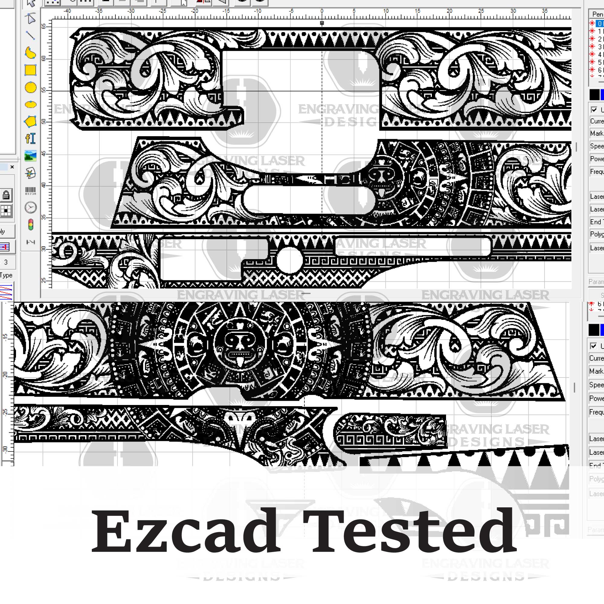 Engraving Laser Designs Kimber FMG Aztec & Scroll Design | Inspire Uplift