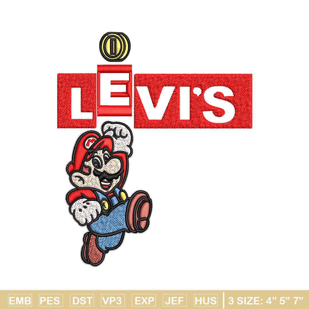 Levi's Mario Embroidery design, Levi's Mario Embroidery, car | Inspire ...