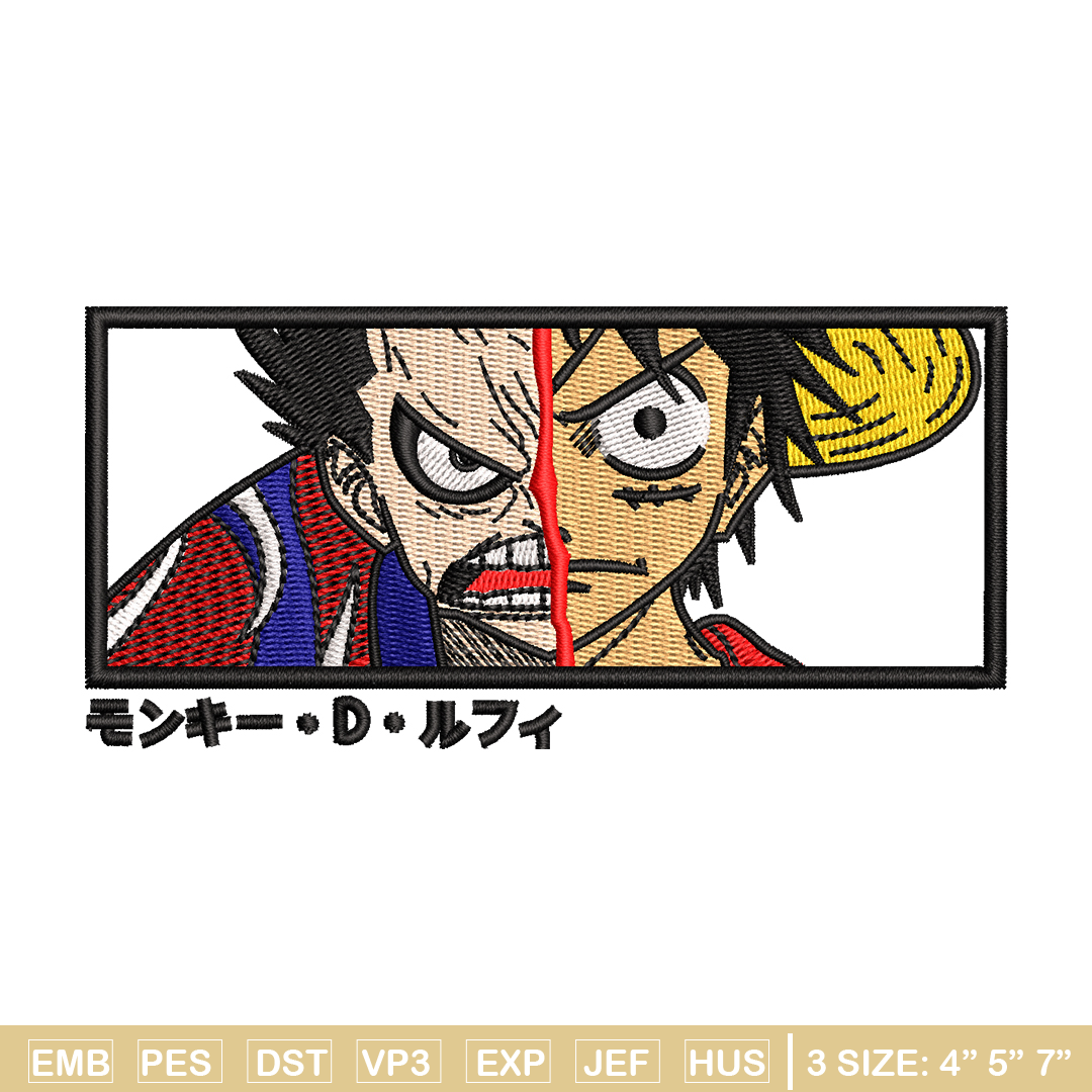 Luffy gear 4 X Luffy embroidery design, one piece embroidery | Inspire ...