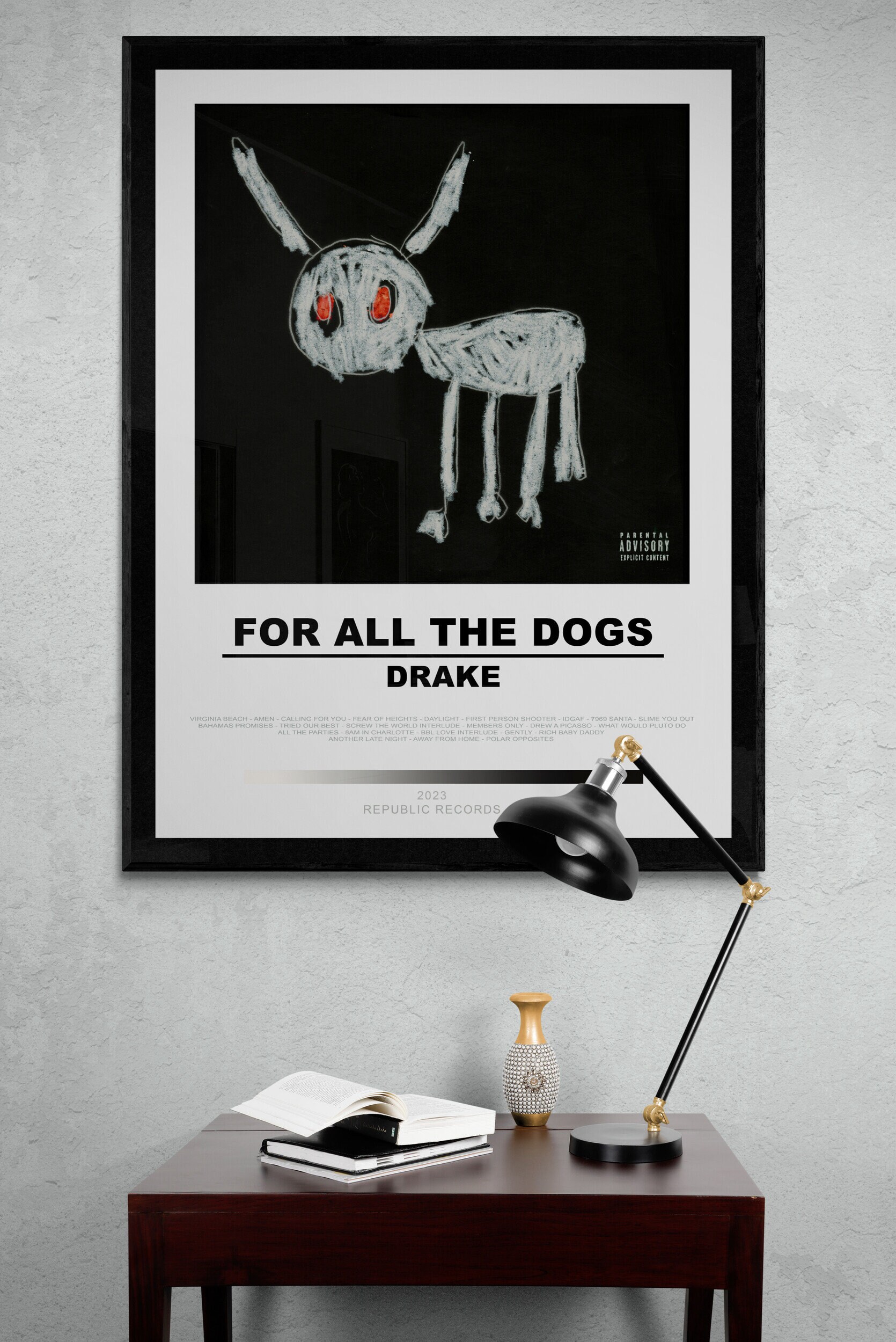 Drake For all the dogs album poster white, drake poster, hyp | Inspire ...