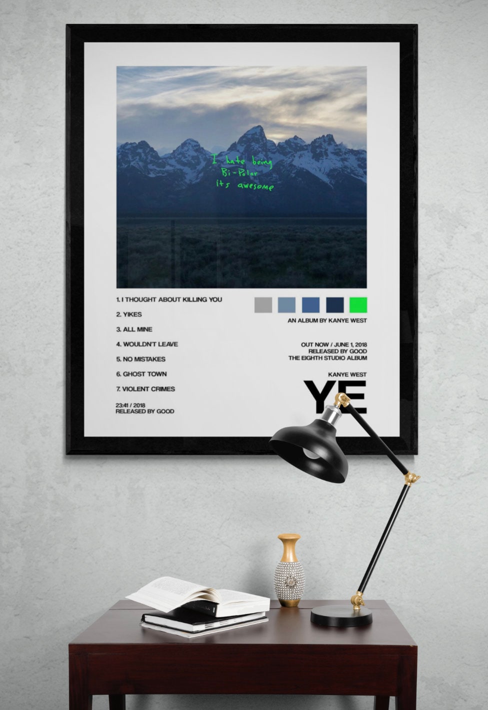 Kanye West Ye album poster, hype beast yeezy poster, minimal | Inspire ...