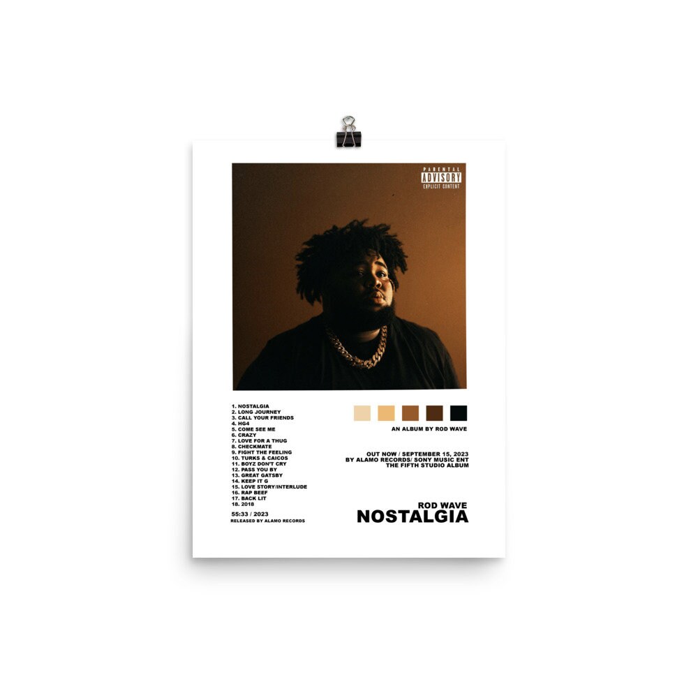 Rod Wave Nostalgia album poster, Rod wave album merch, minim | Inspire ...