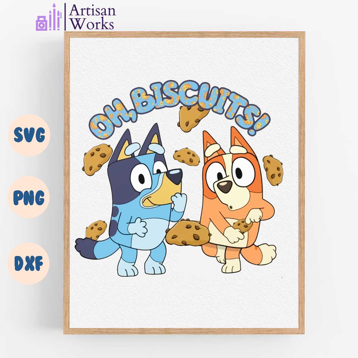 Oh Biscuits Bluey Bingo Cartoon PNG | Inspire Uplift