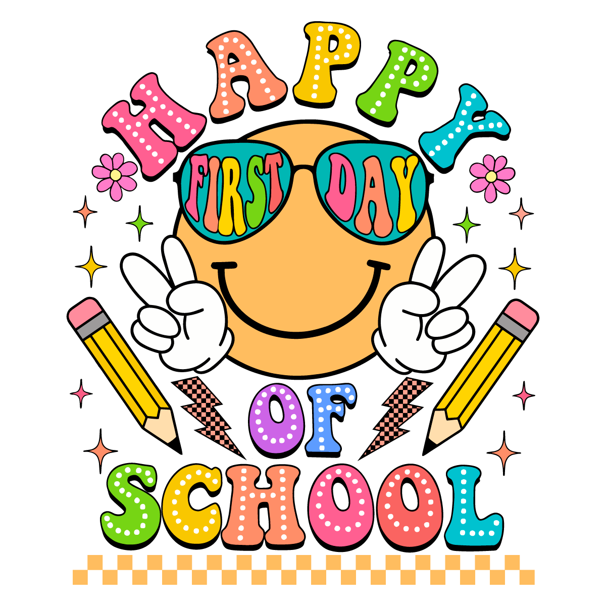 Happy First Day of School Smiley Face SVG | Inspire Uplift