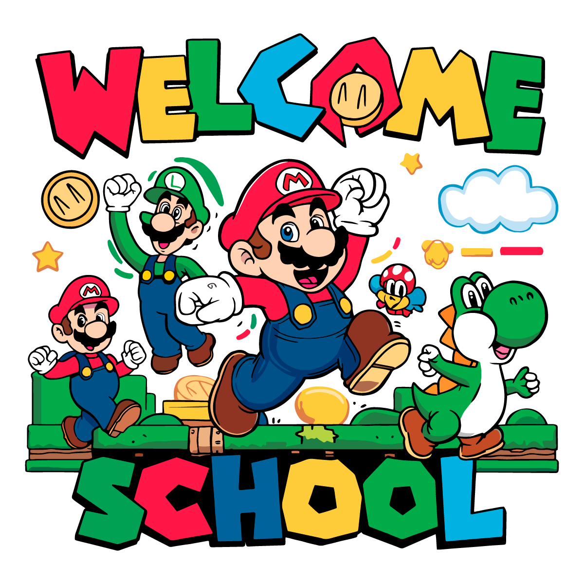 Welcome Back To School Super Cartoon Funny Cartoon SVG | Inspire Uplift
