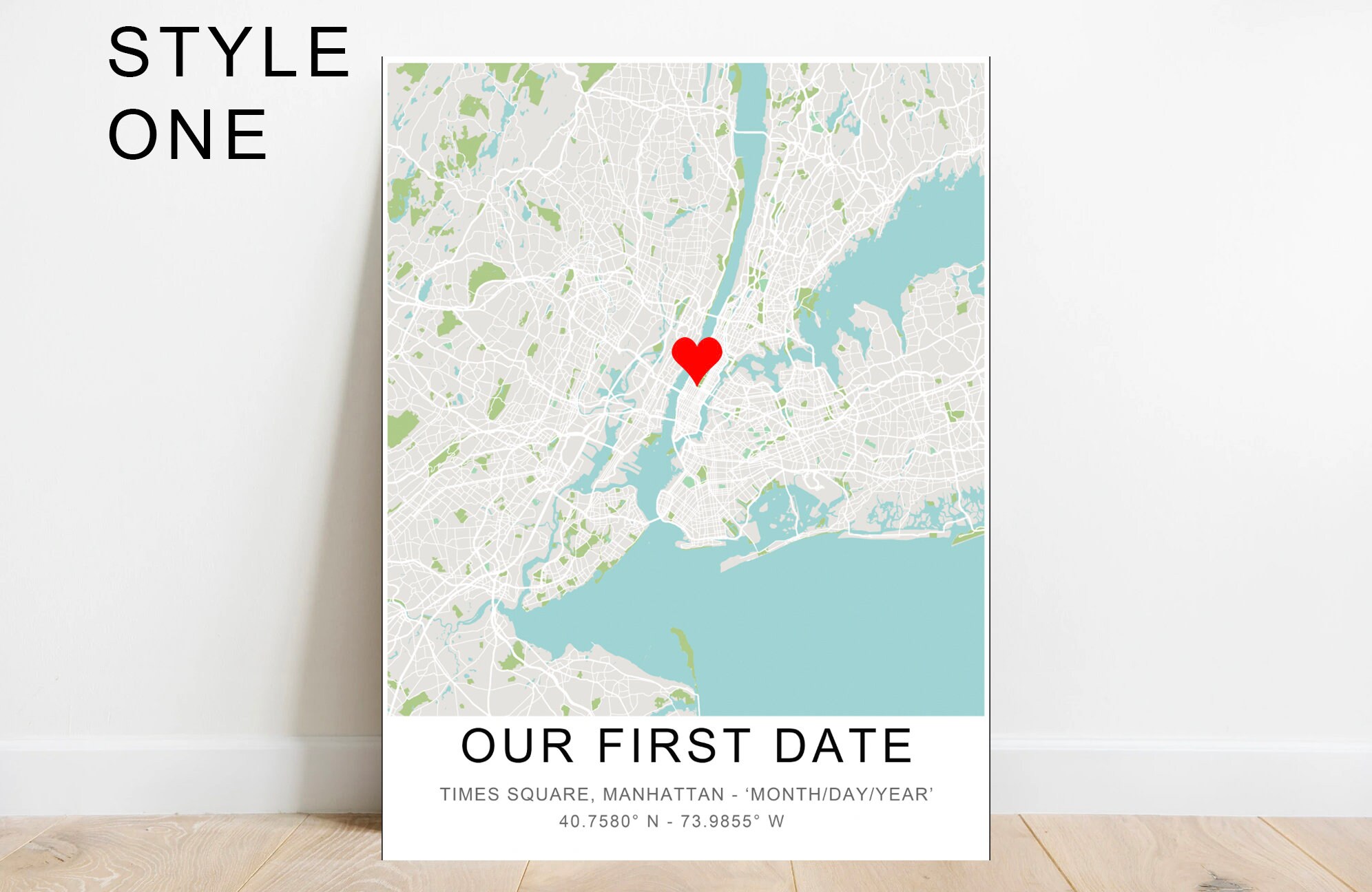 First date map Where we met map Anniversary Map Where it a | Inspire Uplift