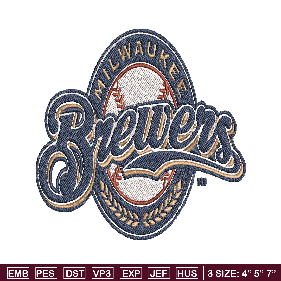 Milwaukee Brewers Embroidery Design, Logo Embroidery, MLB Em | Inspire ...