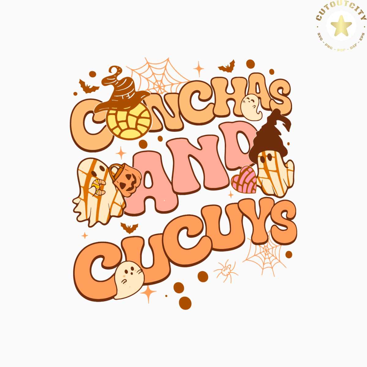 Conchas And Cucuys Spooky Concha Ghost SVG Cutting File - Inspire Uplift