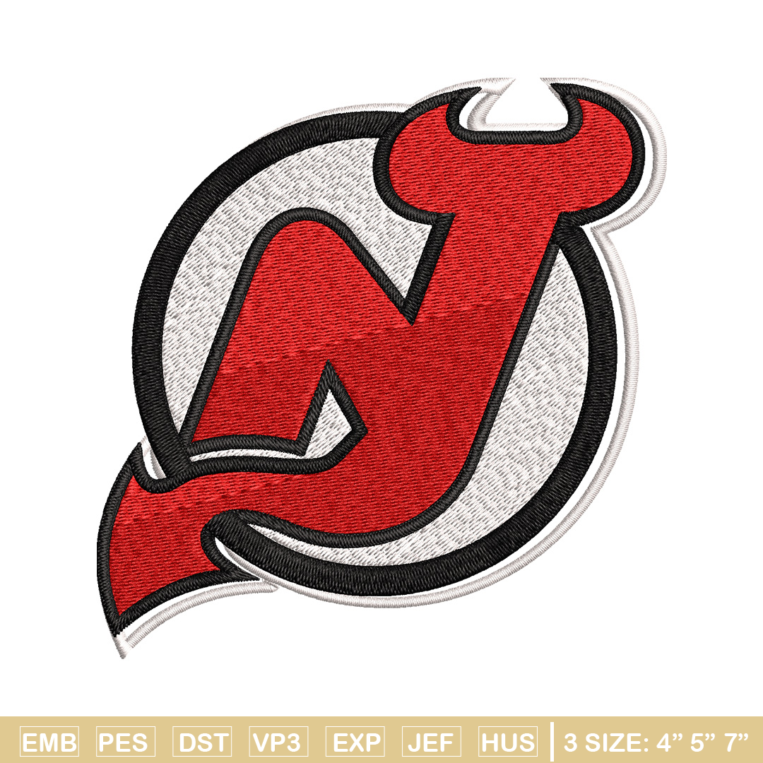 New Jersey Devils logo Embroidery, NHL Embroidery, Sport emb | Inspire ...