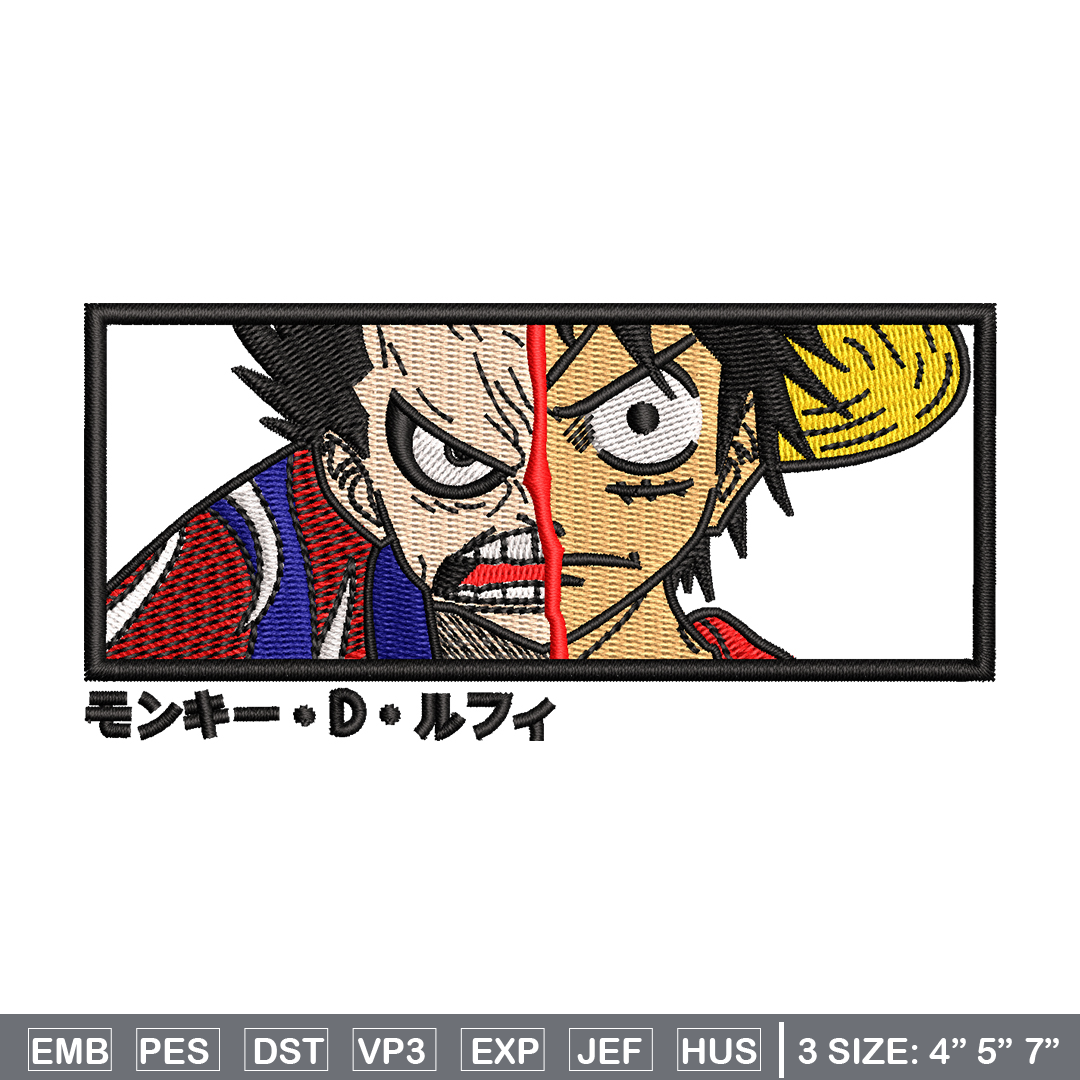 Luffy gear 4 X Luffy embroidery design, one piece embroidery | Inspire ...