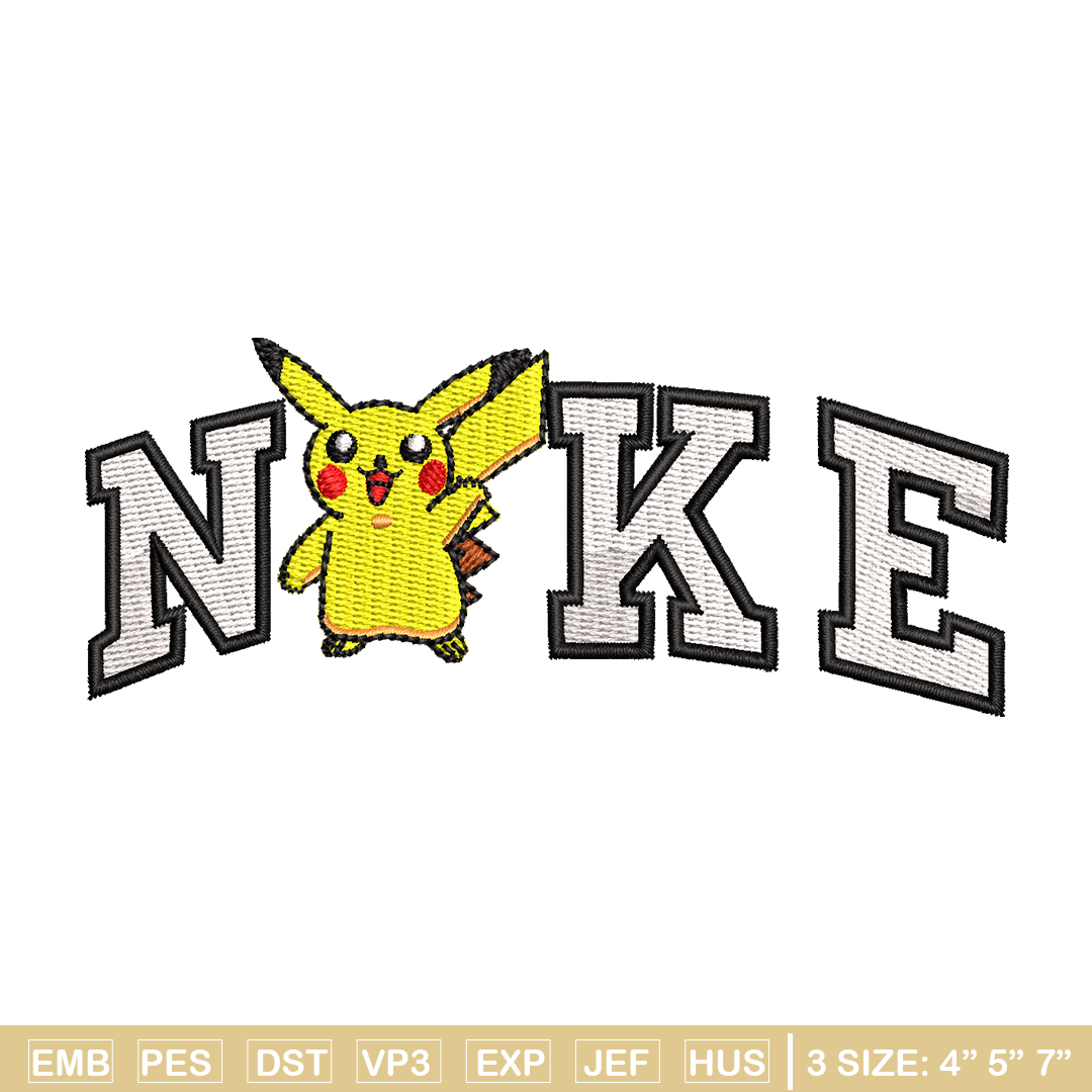Nike Pikachu embroidery design, Pokemon embroidery, Nike des - Inspire ...