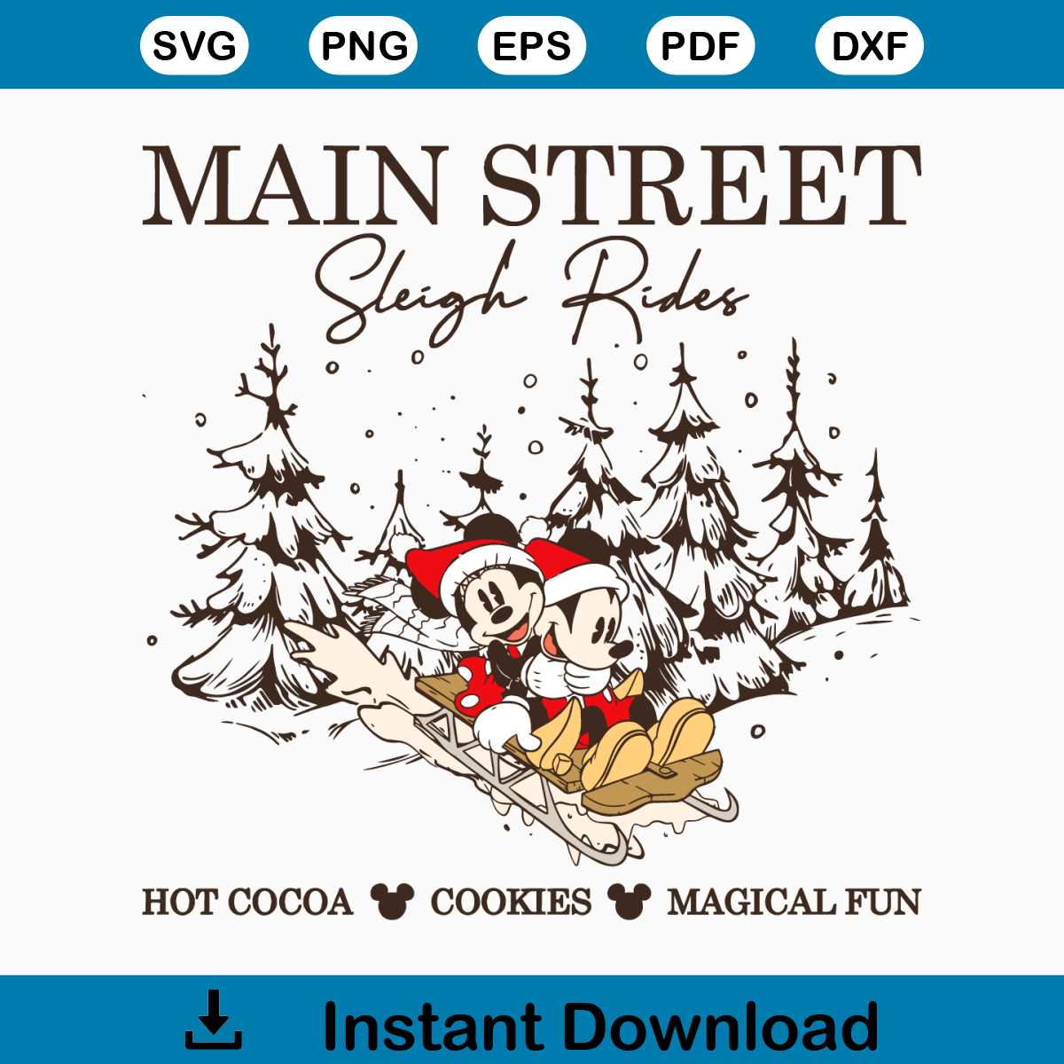 Retro Mickey Minnie Main Street Sleigh Rides SVG Cricut File - Inspire ...