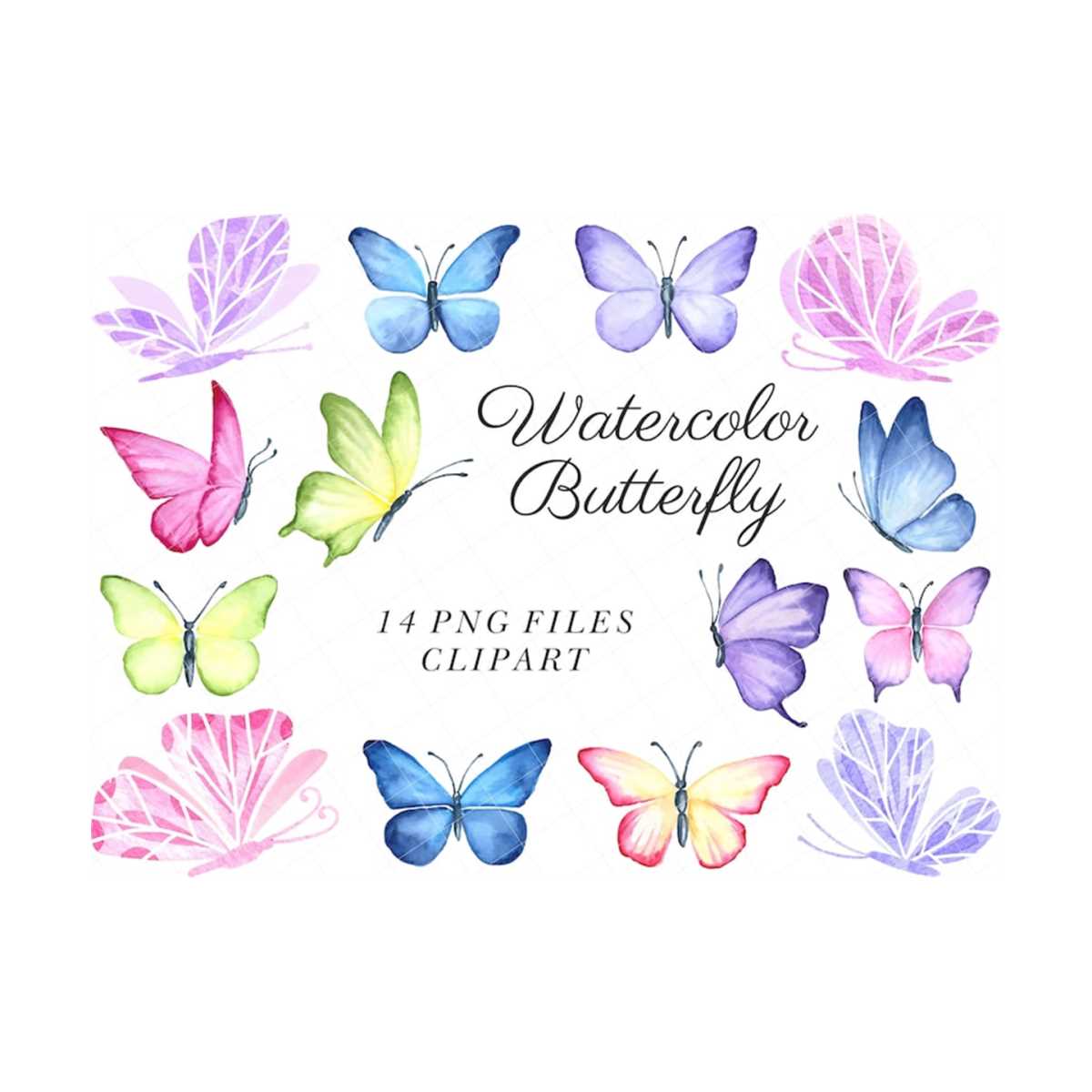 Watercolor Butterfly Clip Art