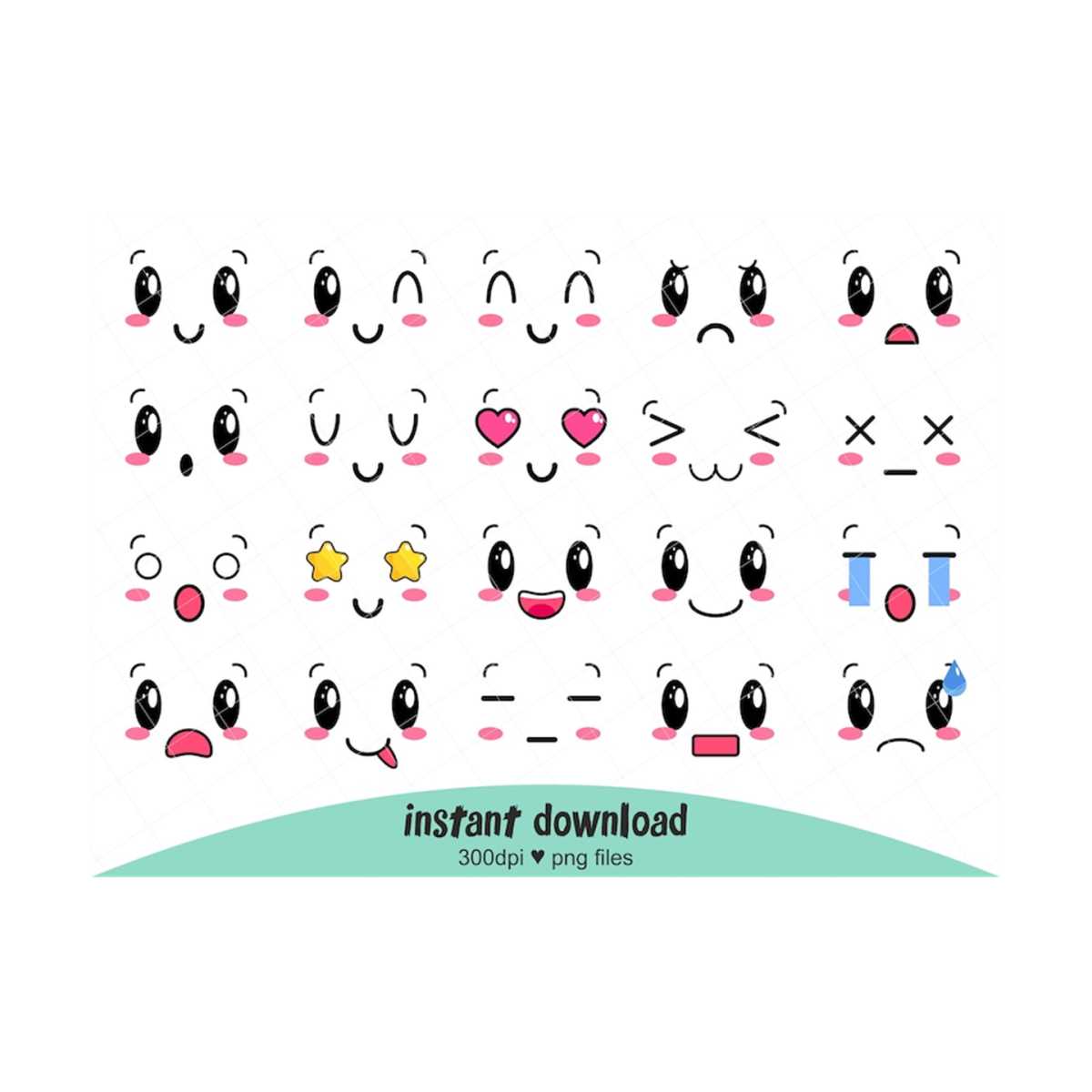 kawaii face clipart - Inspire Uplift