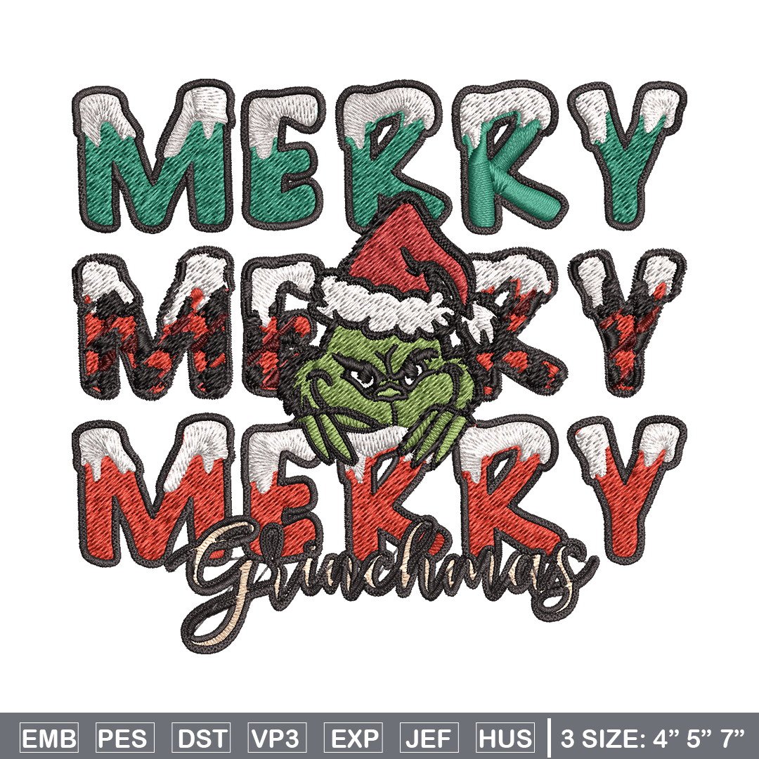 Merry Grinch logo Embroidery design, Grinch Christmas Embroi | Inspire ...