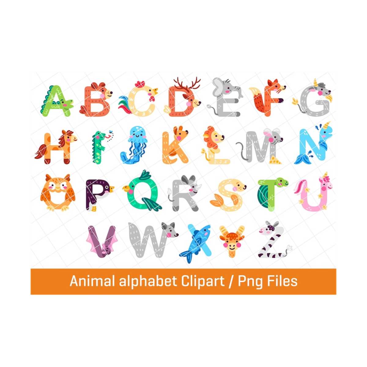 Animal Alphabet Clipart | Inspire Uplift