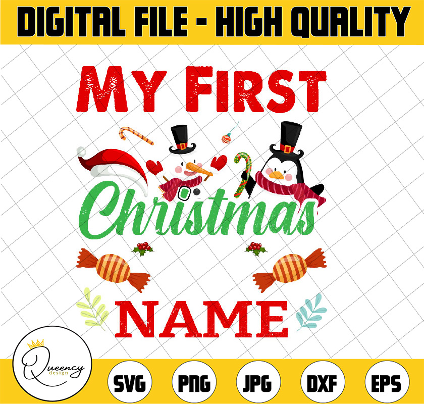 Personalized Name My First Christmas PNG, Christmas png, 1st | Inspire ...