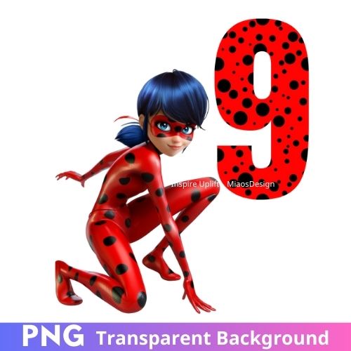 Miraculous Ladybug PNG 9th Clipart Image Instant Download | Inspire Uplift