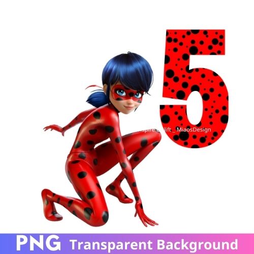 Miraculous Ladybug PNG 5th Clipart Instant Download | Inspire Uplift