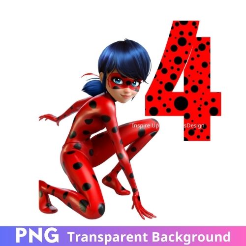 Miraculous Ladybug PNG 4th Clipart Instant Download - Inspire Uplift